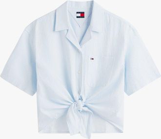 Tommy Hilfiger Chemisier &agrave; manches courtes et naud en lin et lin m&eacute;lang&eacute;s