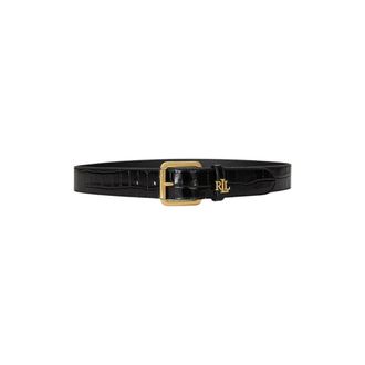 Ralph Lauren Krokodilgepr&auml;gter Lederg&uuml;rtel - - Accessories - Damen - Schwarzk - XS