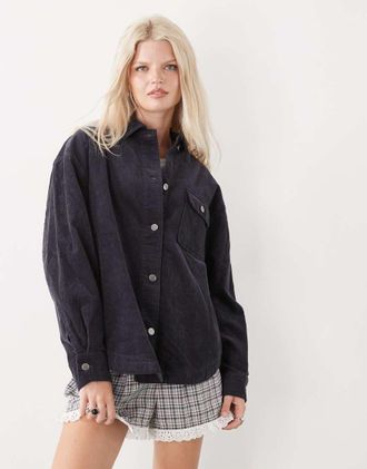 Rvca Birdie - Cord-Jacke in Kieselgrau-Brown