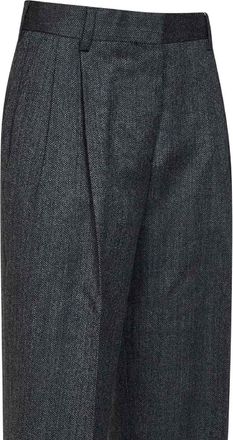 Toteme Wool Double Pleat Trousers - Gray