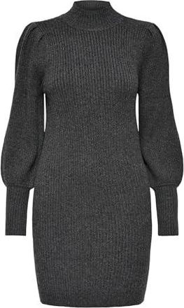 Only ONLKATIA L/S Dress KNT Noos Robe, Gris foncé mélangé, L Femmes