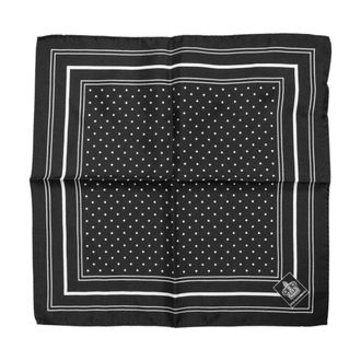 Dolce & Gabbana Homme, Accessoires, Noir, Taille: ONE Size Foulard en Soie à Pois avec Logo