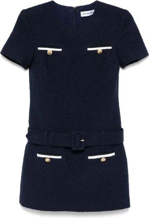 Self Portrait Femme, Robes, Bleu, Taille: 36 FR Mini-robe en boucl&eacute;