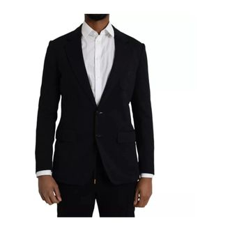 Dolce & Gabbana Blaue Woll Einreihiger Blazer Mantel - - Suits - Herren - Blau - M