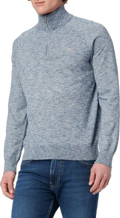 GANT Herren Cotton SLUB Half Zip Pullover, Dusty Blue SEA, XXXL