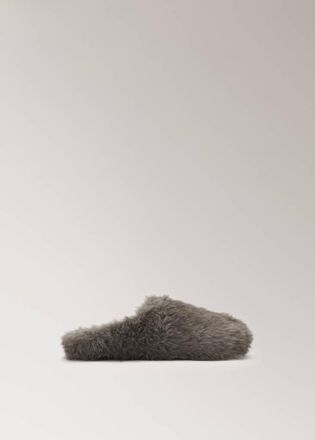 Mango Chaussons maxi en fausse fourrure gris - Femme - 36 - MANGO