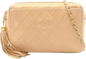 Chanel Sac bandouli&egrave;re Matelass&eacute; en cuir dagneau Pre-owned - Femme - Pre-owned - Beige - Taille: ONE Size