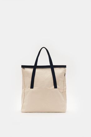 04651/ Herren - Tote Bag Beach Bag Canvas creme/navy
