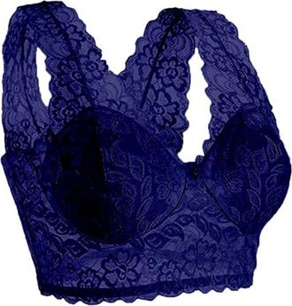 Generic Soutien-gorge confortable sans armatures pour femme - Bretelles r&eacute;glables - Couverture compl&egrave;te - Soutien-gorge confortable sans armatures, bleu, 4XL