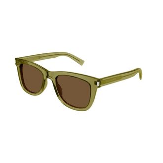 Saint Laurent Gr&uuml;n gerahmte Sonnenbrille mit braunen Gl&auml;sern - - Accessories - unisex - Gr&uuml;n - 52 MM