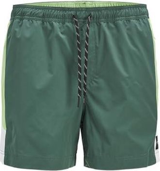 Jack & Jones Jpstmaui Jjswim AKM Sn Fermeture éclair bloquée, Vert colvert, XL