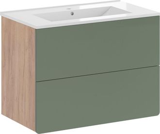 Vicco Meubles bain Izan, Force dor Ch&ecirc;ne/Vert, 2 pi&egrave;ces