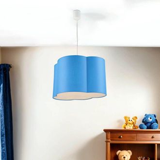 Licht-Erlebnisse Licht-erlebnisse - Kinderzimmerleuchte Decke Blau Wolke Kinder E27 Stoff Deckenlampe Pendelleuchte Wolkenlampe