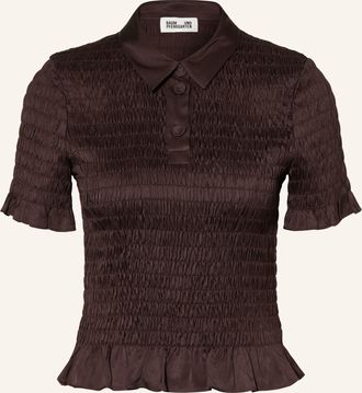 Baum Und Pferdgarten Baum Und Pferdgarten Satin-Poloshirt Myka Mit R&uuml;schen braun