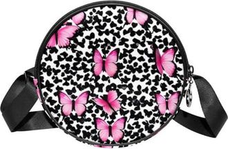 Generic Sac &agrave; bandouli&egrave;re rond pour femme, petit sac &agrave; bandouli&egrave;re avec fermeture &eacute;clair, bretelles r&eacute;glables, style d&eacute;contract&eacute;, pour femmes et filles