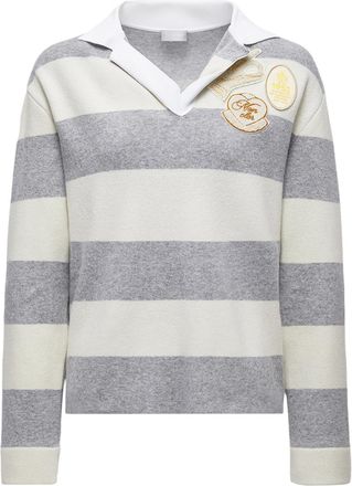 Moncler Polo à manches longues en laine rayée