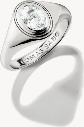 Thomas Sabo Silberfarbener Ring mit wei&szlig;en Schmucksteinen