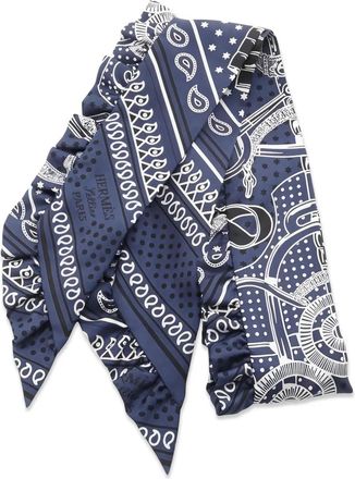 Hermès foulard Eperon dOr (années 2010) - Bleu