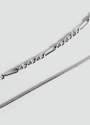 Mango Collier double combin&eacute; argent - Femme - Taille unique - MANGO