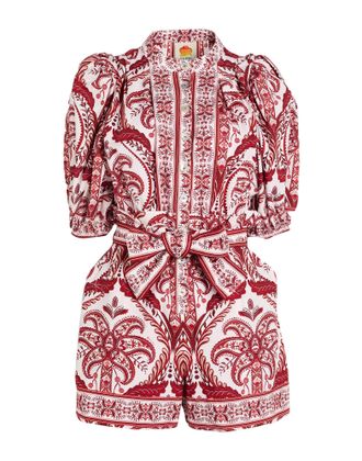 Farm Rio TROPICAL CAMEO OFF-WHITE ROMPER