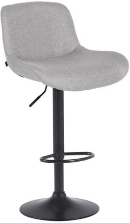 Clp Barhocker Solon Schwarz I Samtbezug oder Stoffbezug I Barstuhl h&ouml;henverstellbar und drehbar I gepolsterter Tresenhocker mit R&uuml;ckenlehne, Farbe:hellgra