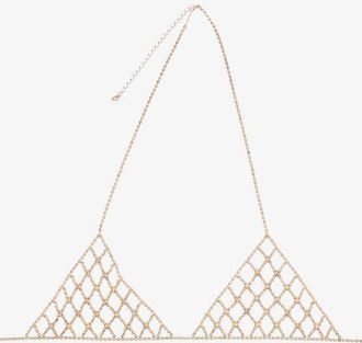 Dsquared2 Metal Bralette with Rhinestone Embellishment size Unica