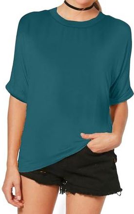 Re Tech UK Rond T- shirt ras du cou Haut pour Femmes 24- 26 Sarcelle