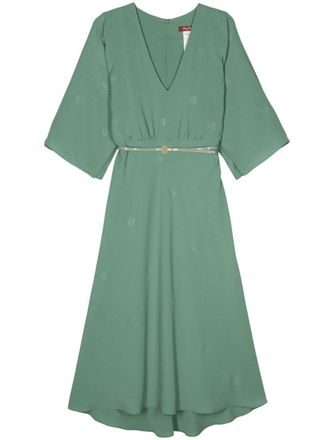Max Mara robe à ornements strassés - Vert