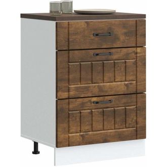 vidaXL Vidaxl - Armoire de cuisine Lucca ch&ecirc;ne fum&eacute; bois ing&eacute;nierie