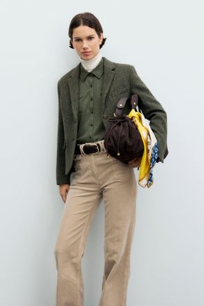 Gerard Darel Veste &agrave; chevrons en laine vierge - JULIET - Vert Kaki