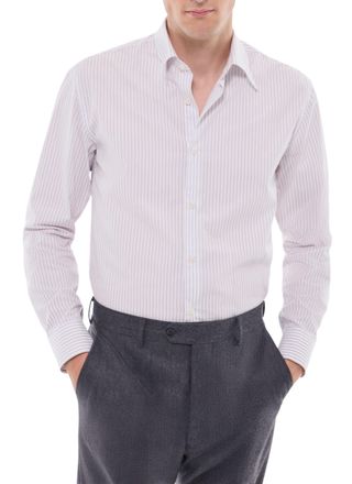 Fursac Chemise &agrave; rayures en popeline de coton - Taille 38 - Homme