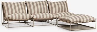 Sklum Amaro 3-teiliges modulares Gartensofa und umwandelbarer Ottoman Braun Tapioca - Braun Mokka - Sklum