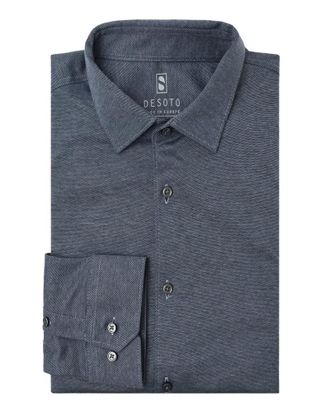 DeSoto Unifarbenes Jersey-Hemd in Piqu&eacute;-Struktur, Slim in