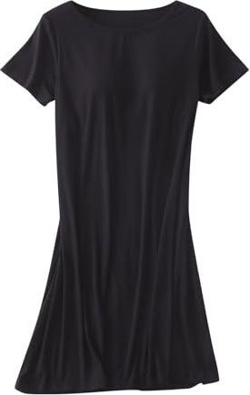 Generic Chemise de Nuit Femme avec Soutien-Gorge Femmes Longue Femme Robe de Nuit Grande Taille Manches Courtes Sleepwear Grande Taille V&ecirc;tements de Nuit Robe