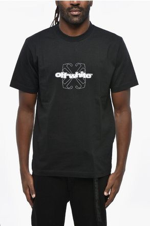 Off-white Cotton T-Shirt ARROW With Flocked Logo size Xxs