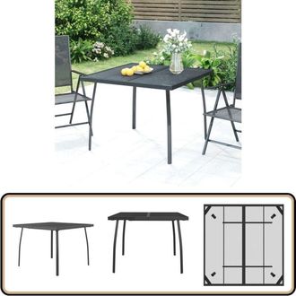 vidaXL Gartentisch Anthrazit 100x100x72 cm Stahlgitter - Gartentisch - Esstisch - Outdoor Möbel - Terrassenmöbel - Balkonmöbel