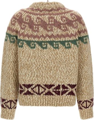 Moncler Geometric Jacquard Sweater - Beige