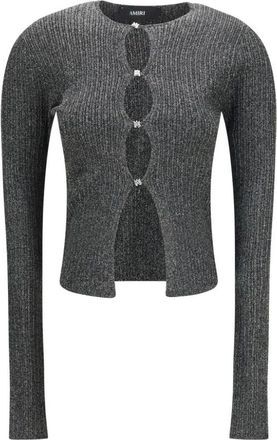 Amiri Femme, Pulls, Gris, Taille: 40 FR Lurex Cardigan