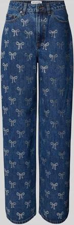 Self Portrait Straight Fit Jeans aus reiner Baumwolle