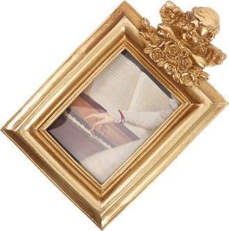 Valiclud Engel Retro Fotorahmen aus Kunstharz 10X16cm mit Aufsteller Kleiner Vintage Bilderrahmen f&uuml;r Tisch Regal und Wand Kleiner Dekoration f&uuml;r Zuhause