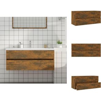 vidaXL Waschbeckenschrank R&auml;uchereiche 100x38,5x45 cm Holzwerkstoff - Waschbeckenunterschrank - Badezimmerm&ouml;bel - Holzwerkstoffschrank - Badeschr&auml;nke