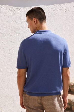 Next Poloshirt N. Premium Trophy-Poloshirt aus Strick mit Leinen (1-tlg)