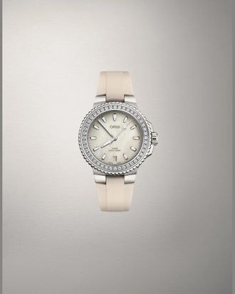 Oris Aquis Date Diamonds 36,5mm Kautschukband Damenuhr 01 733 7792 4956-07 4 19 61FC
