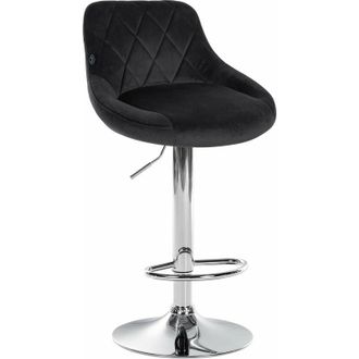 Clp Tabouret de bar Lazio en velours avec pied en métal Noir Chrome