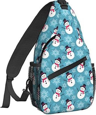 Generic Bonhomme De Neige De No&euml;l Sac &Agrave; Dos Bandouli&egrave;re Multifonctionnel Sling Bag L&eacute;ger Sac &Agrave; Bandouli&egrave;re Pour Cyclisme Shopping Camping