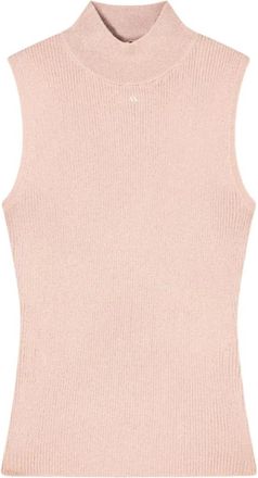 A|X Armani Exchange Femme, Pulls, Rose, Taille: 38 FR Top &agrave; col roul&eacute; sans manches c&ocirc;tel&eacute;