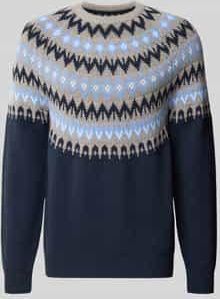 Mc Neal Strickpullover mit Norweger-Muster und Rundhalsausschnitt