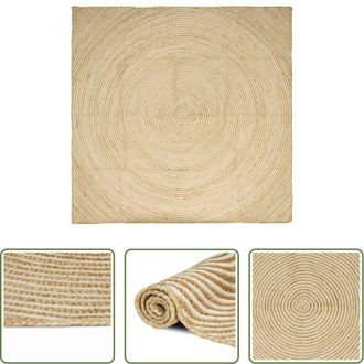 vidaXL Jute - Teppich Nat&uuml;rlich und Wei&szlig; 240 x 240 cm Jute