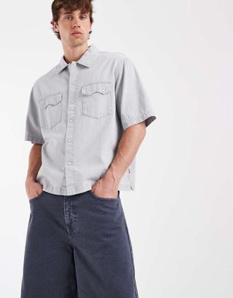 Levi's chemise western boxy &agrave; manches courtes grise