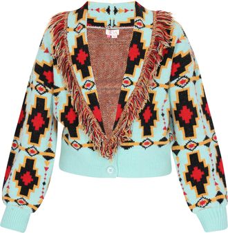 Izia Strickjacke Frauen t&uuml;rkis mehrfarbig